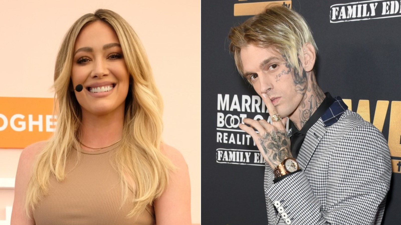 Aaron Carter Hilary Duff Aaron Carter And Hilary Duff During The